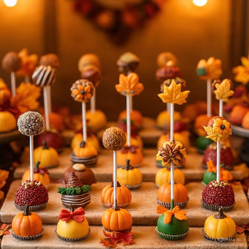 Thanksgiving Cake Pops Recipe Card Printable Fall Dessert Treats ...