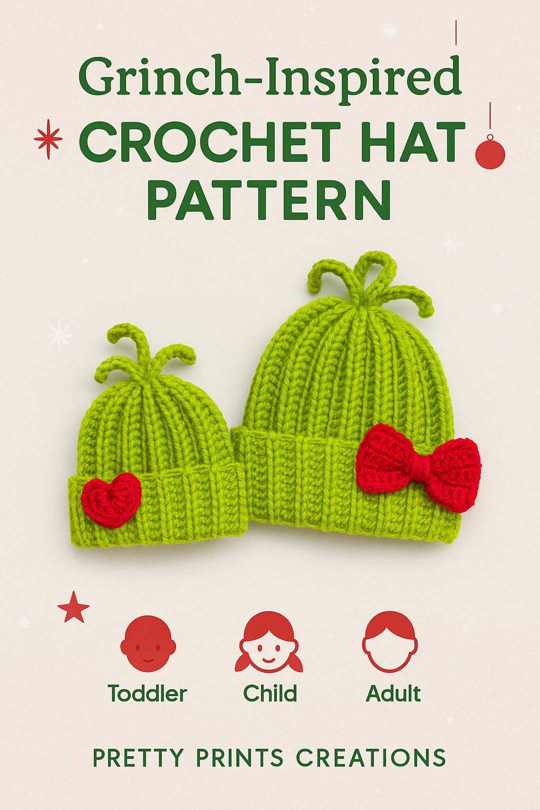 Grinch Inspired Crochet Hat Pattern | Whoville Christmas DIY (PDF) - Etsy