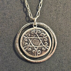 Large Star of David Adorn Pendant, Hand Engraved Magen David Medallion ...
