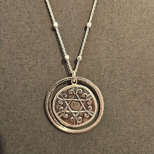 Large Star of David Adorn Pendant, Hand Engraved Magen David Medallion ...