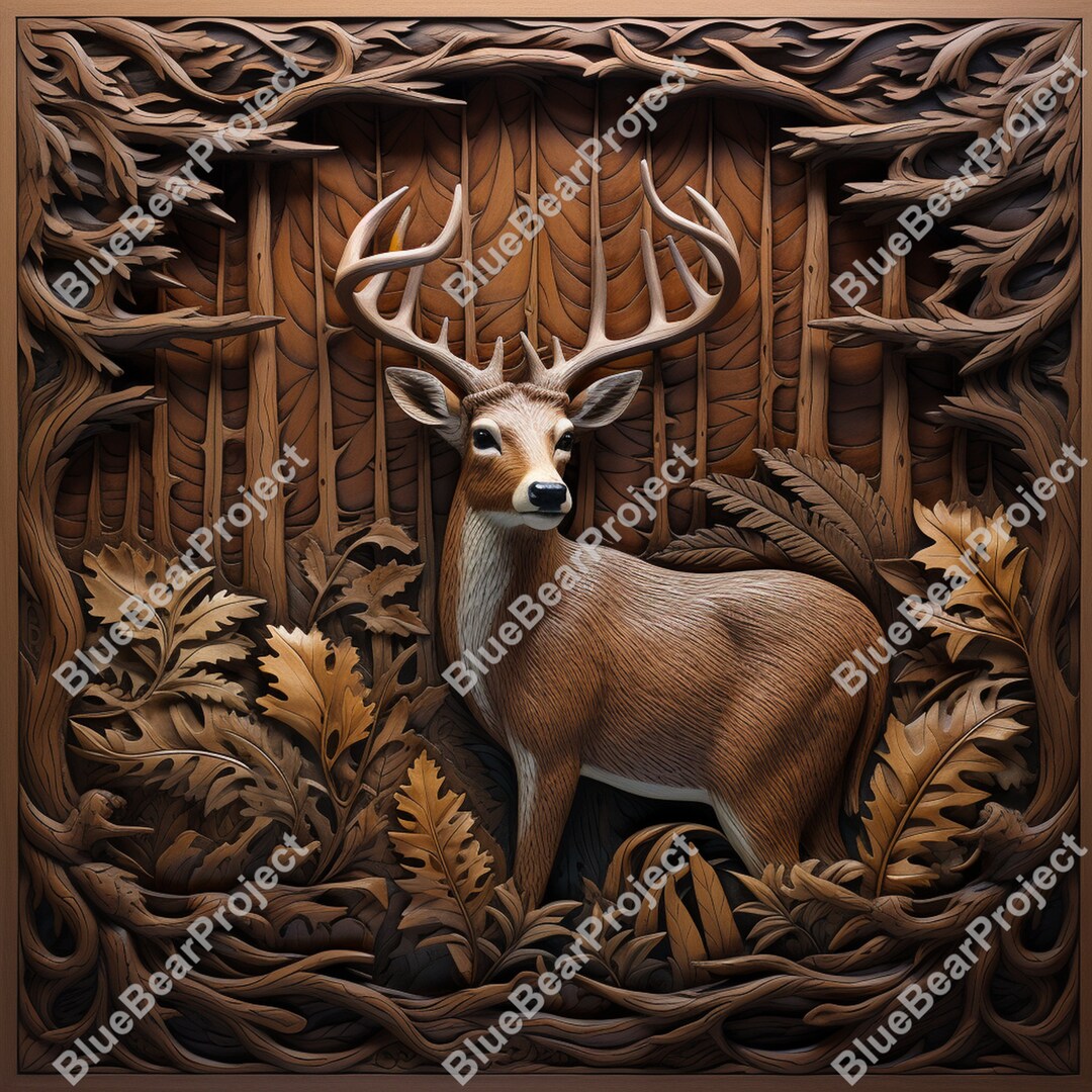Deer in the Forest, Mule, White Tail, Stag, Laser Engrave, Burn PNG ...