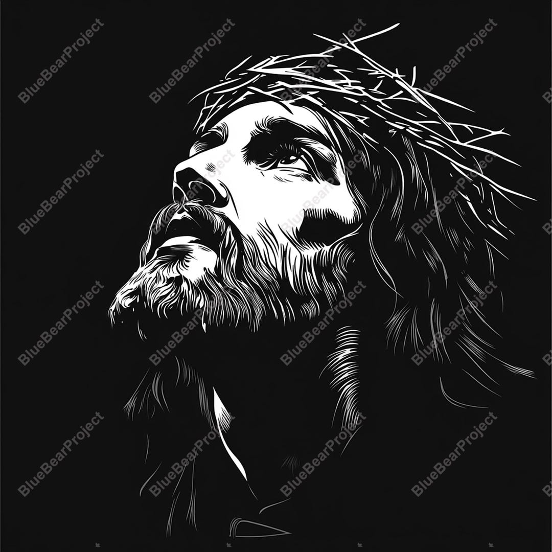 Jesus Face PNG, Digital File, Laser Engrave File, PNG for Engraving on ...