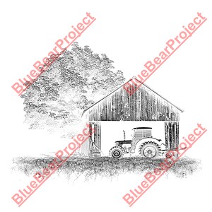 Rustic Barn, Old Tractor, Farm, Ranch, Laser Engrave File, Slate ...
