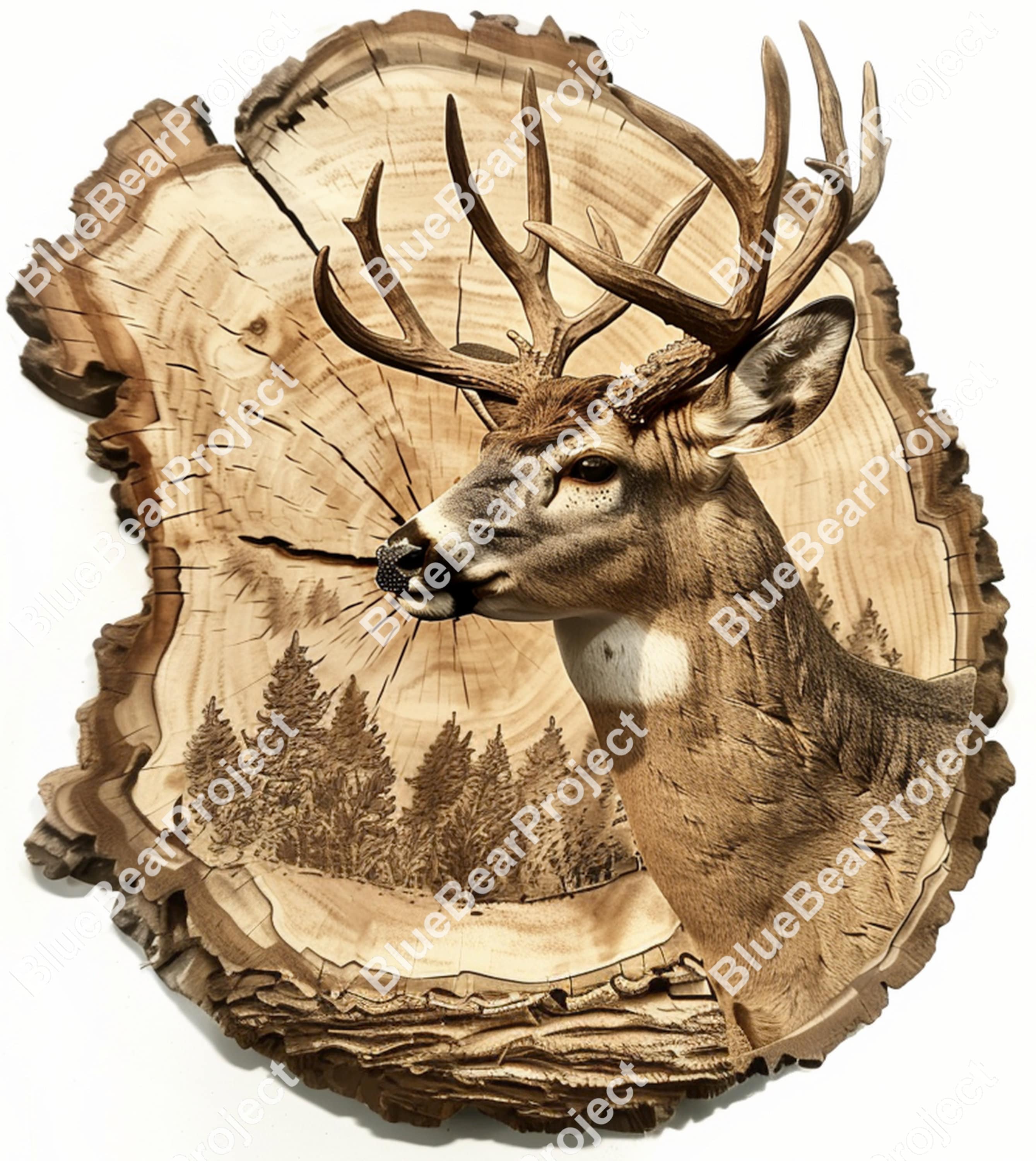 White Tail | Deer Mule | Buck | Laser Engrave Burn PNG | Ready for ...