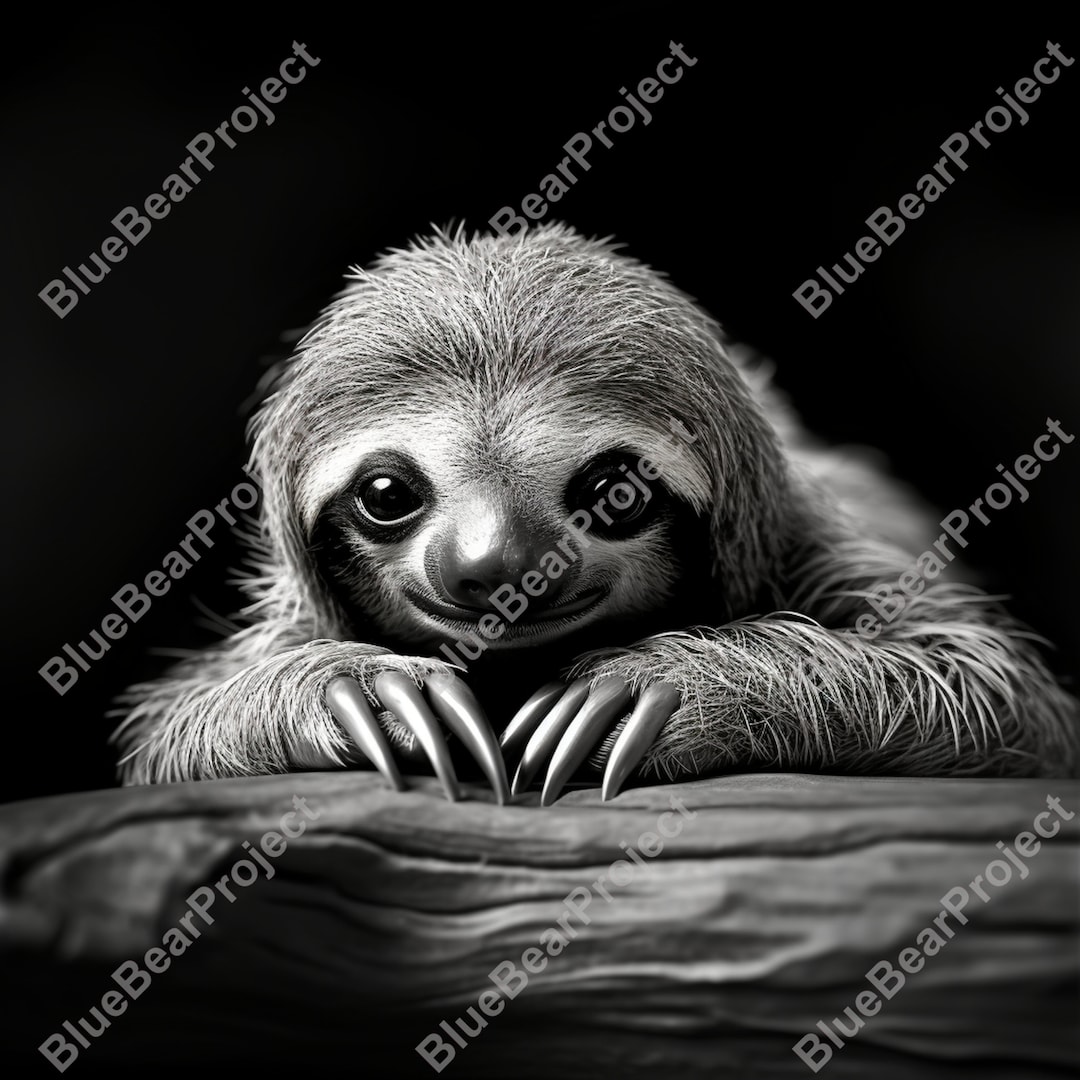 Happy Sloth PNG, Digital File, Laser Engrave Realistic PNG for Laser ...