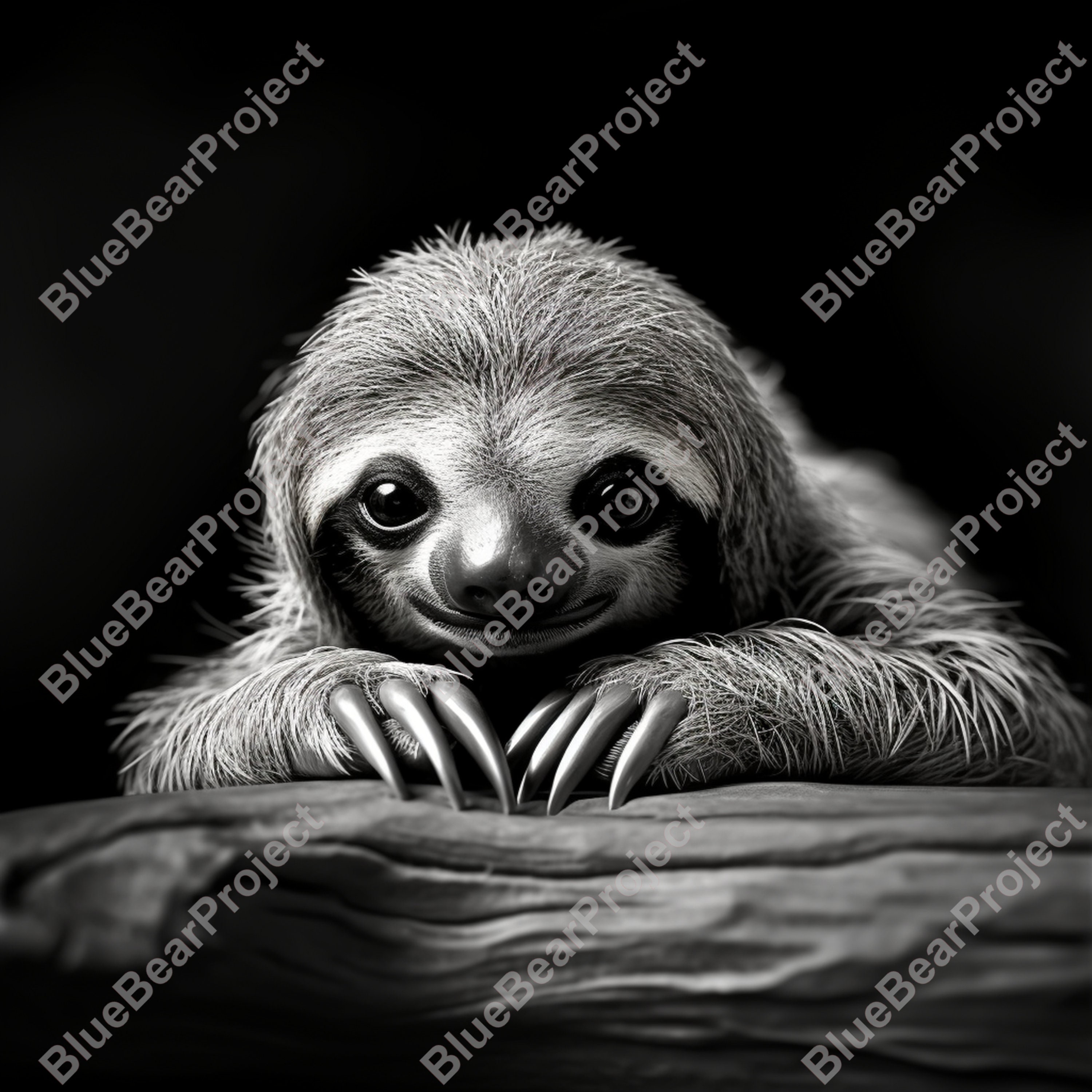 Happy Sloth PNG, Digital File, Laser Engrave Realistic PNG for Laser ...