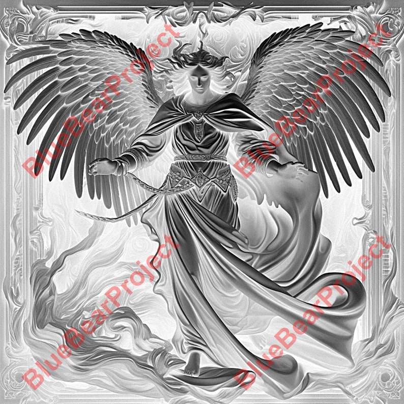 Beautiful Angel PNG, Digital File, Laser Engrave File, PNG for Wood and ...