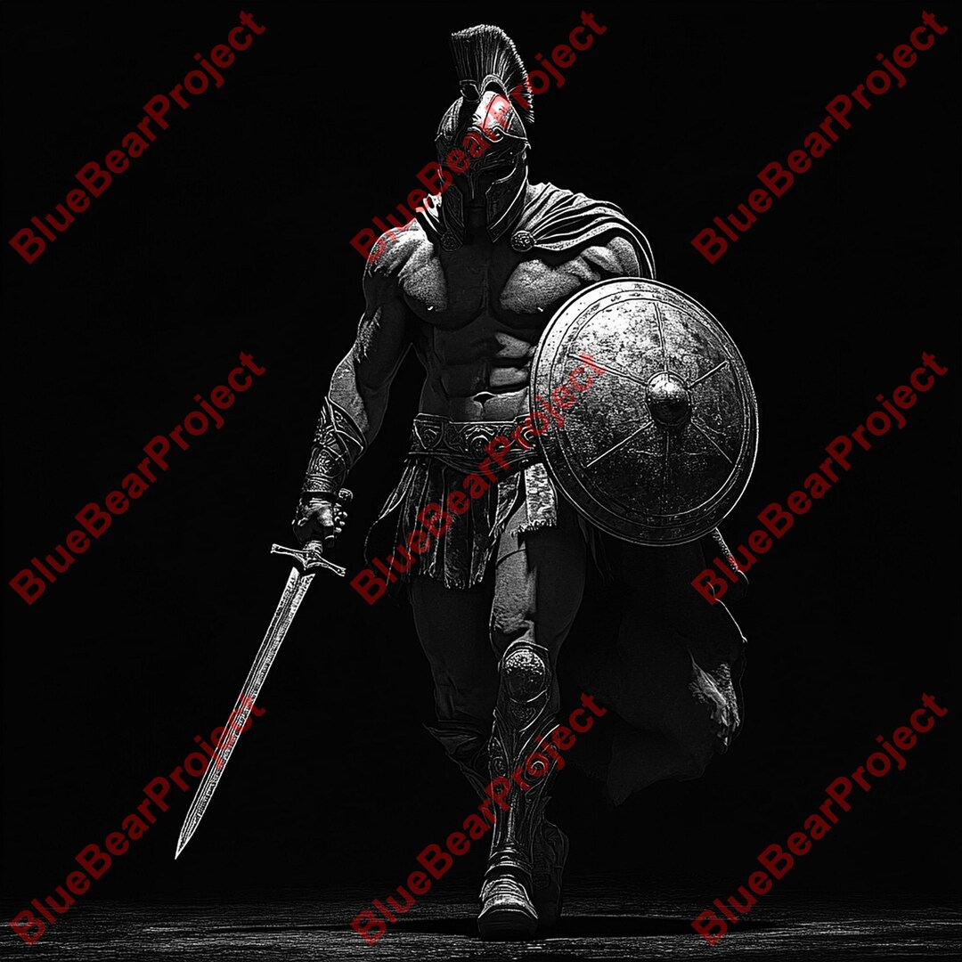 Traditional Spartan Warrior PNG, Digital File, Laser Engrave File, Laser Engrave for Slate ...