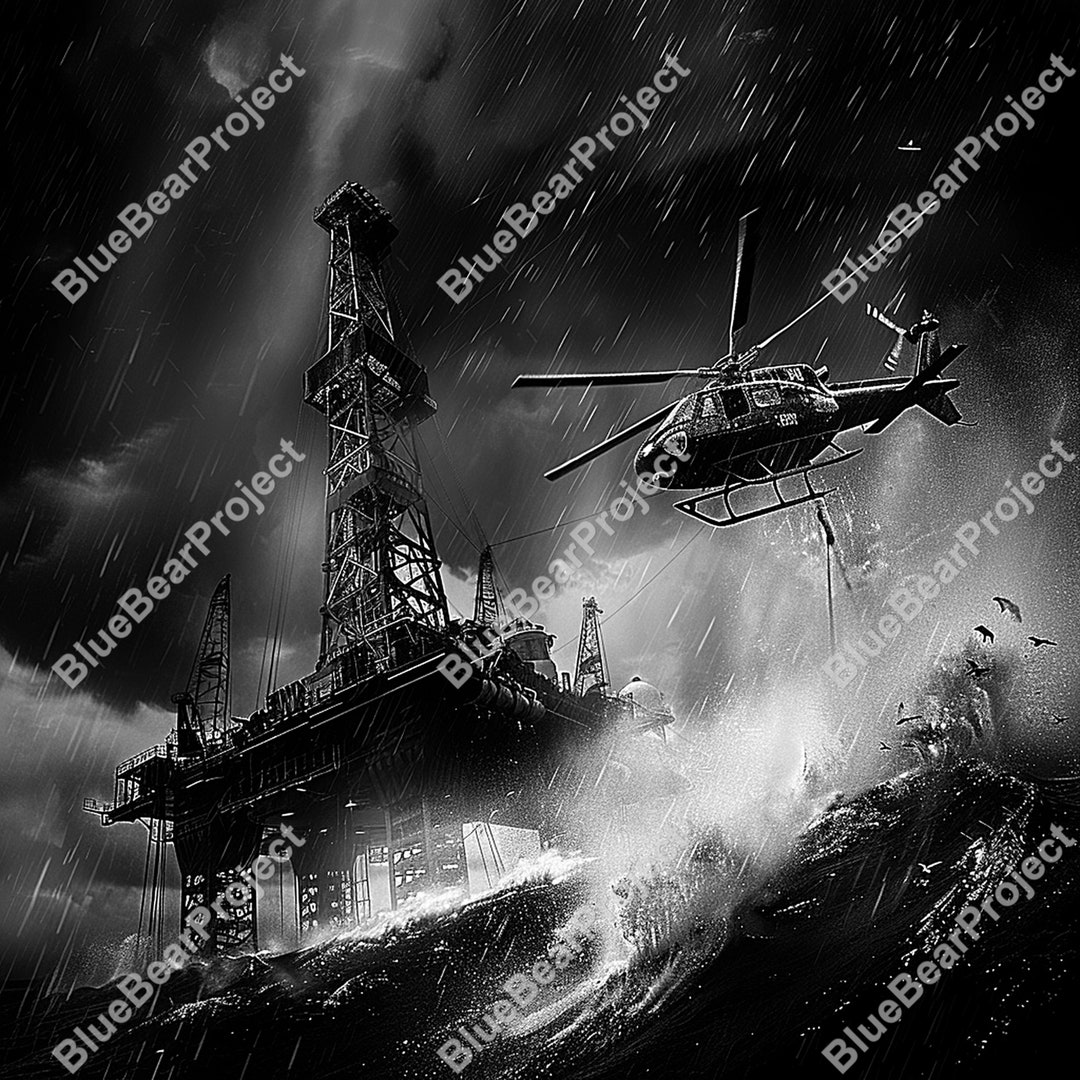 Offshore Oil Rig PNG, Oil and Gas File Ready for Engraving on Slate ...