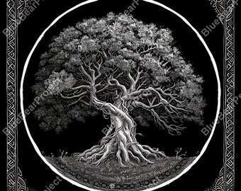 Viking Tree of Life PNG, Zen Artwork, Laser Engrave File, Slate Coaster ...