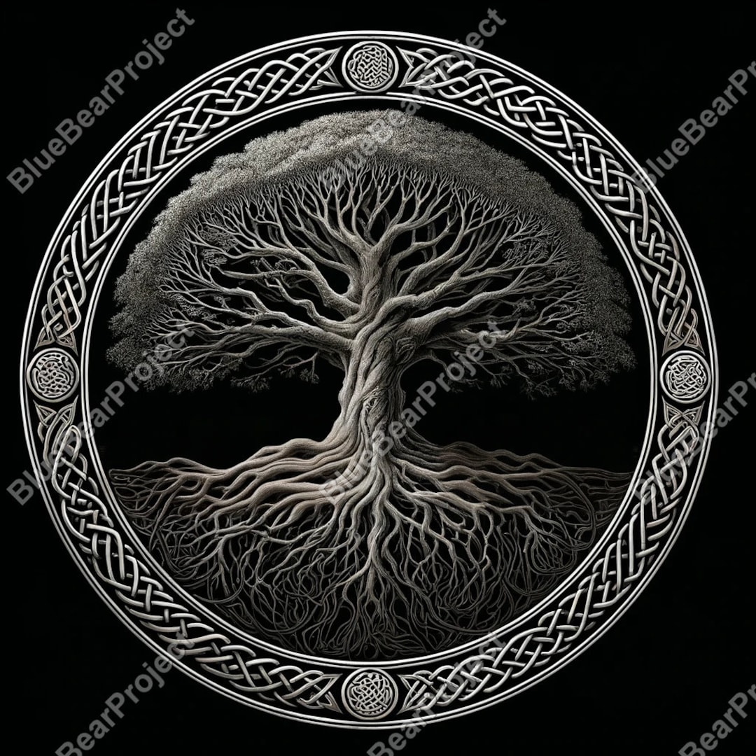 Viking Tree of Life PNG, Zen Artwork, Laser Engrave File, Slate Coaster ...