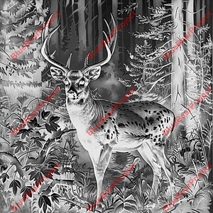 Deer in the Forest, Mule, White Tail, Stag, Laser Engrave, Burn PNG ...