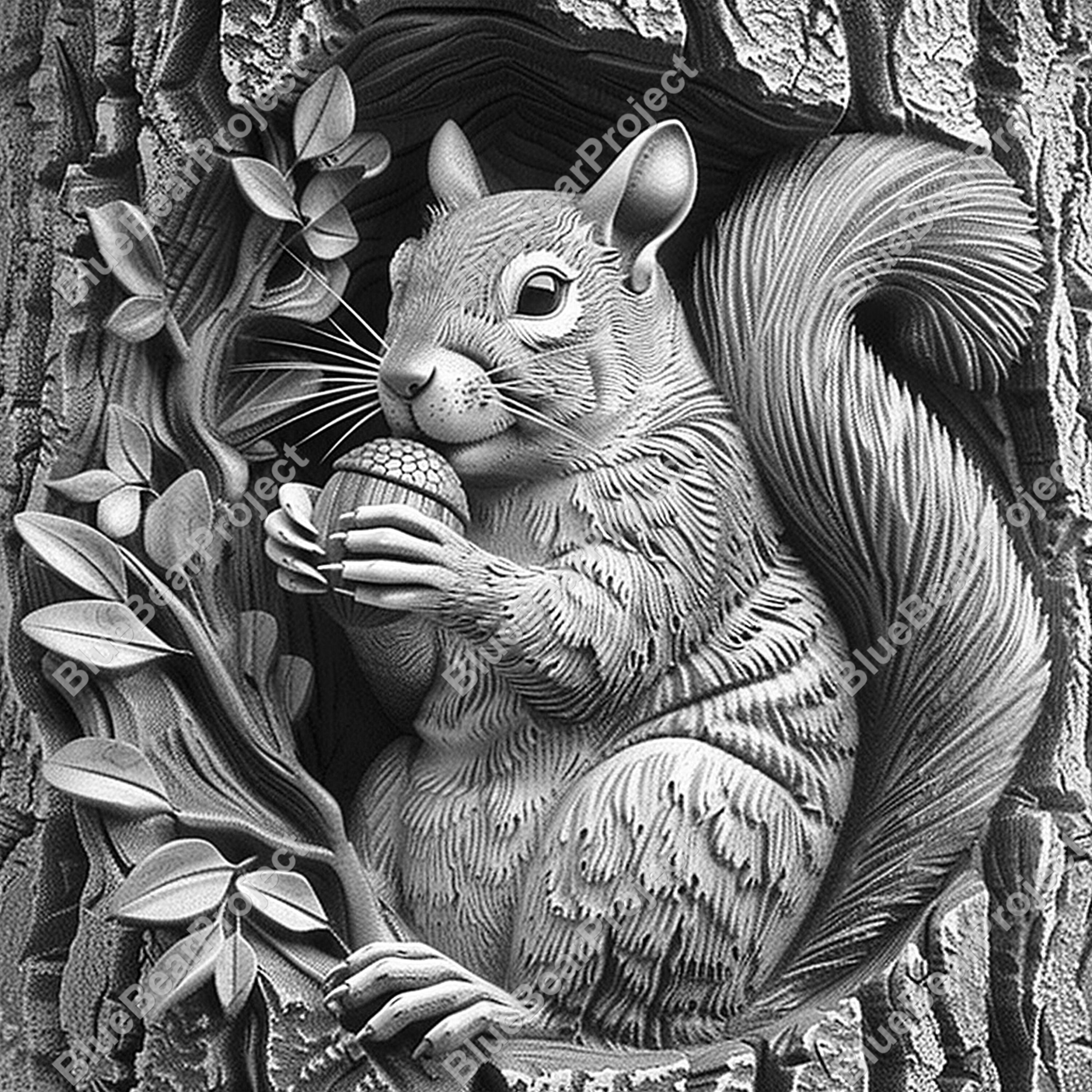 Squirrel Png, Laser Engrave, Burn PNG, File Ready for Engraving on Wood ...