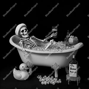 Skeleton's Spa Day - Halloween PNG, Laser Engrave Digitial File for ...