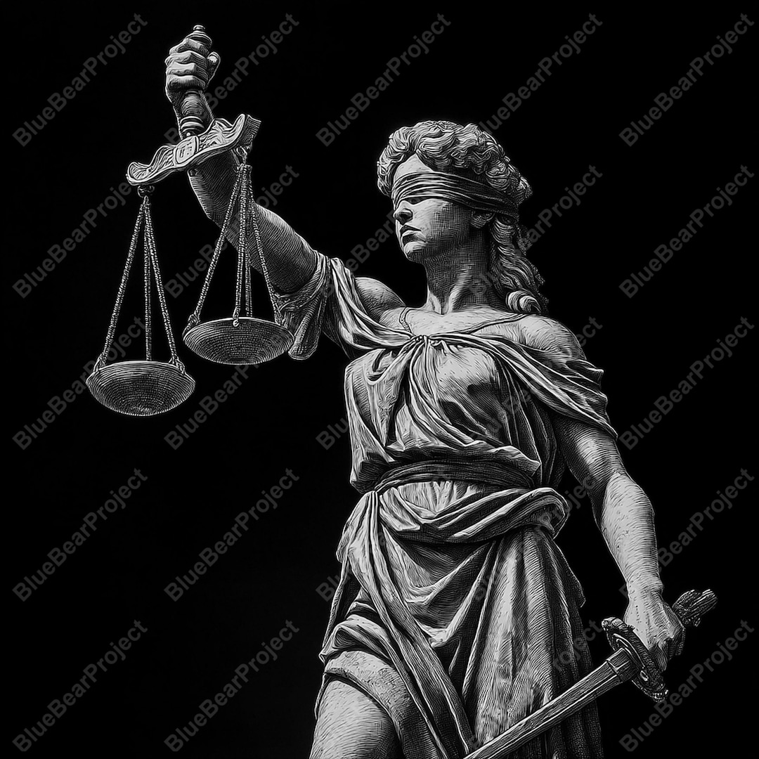 Lady Justice PNG, Digital File for Laser Engraving, Blindfolded Justice ...
