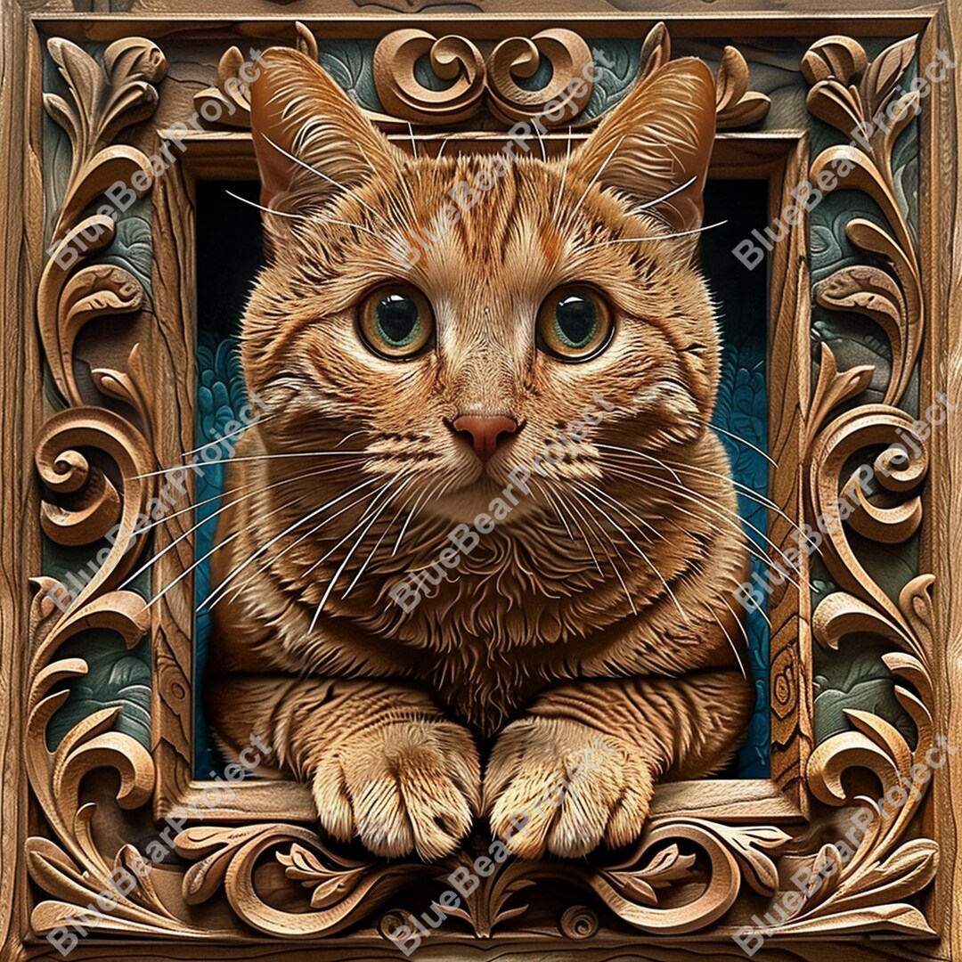 Cute Cat, Laser Engrave, Burn PNG, File Ready for Engraving on Wood and ...