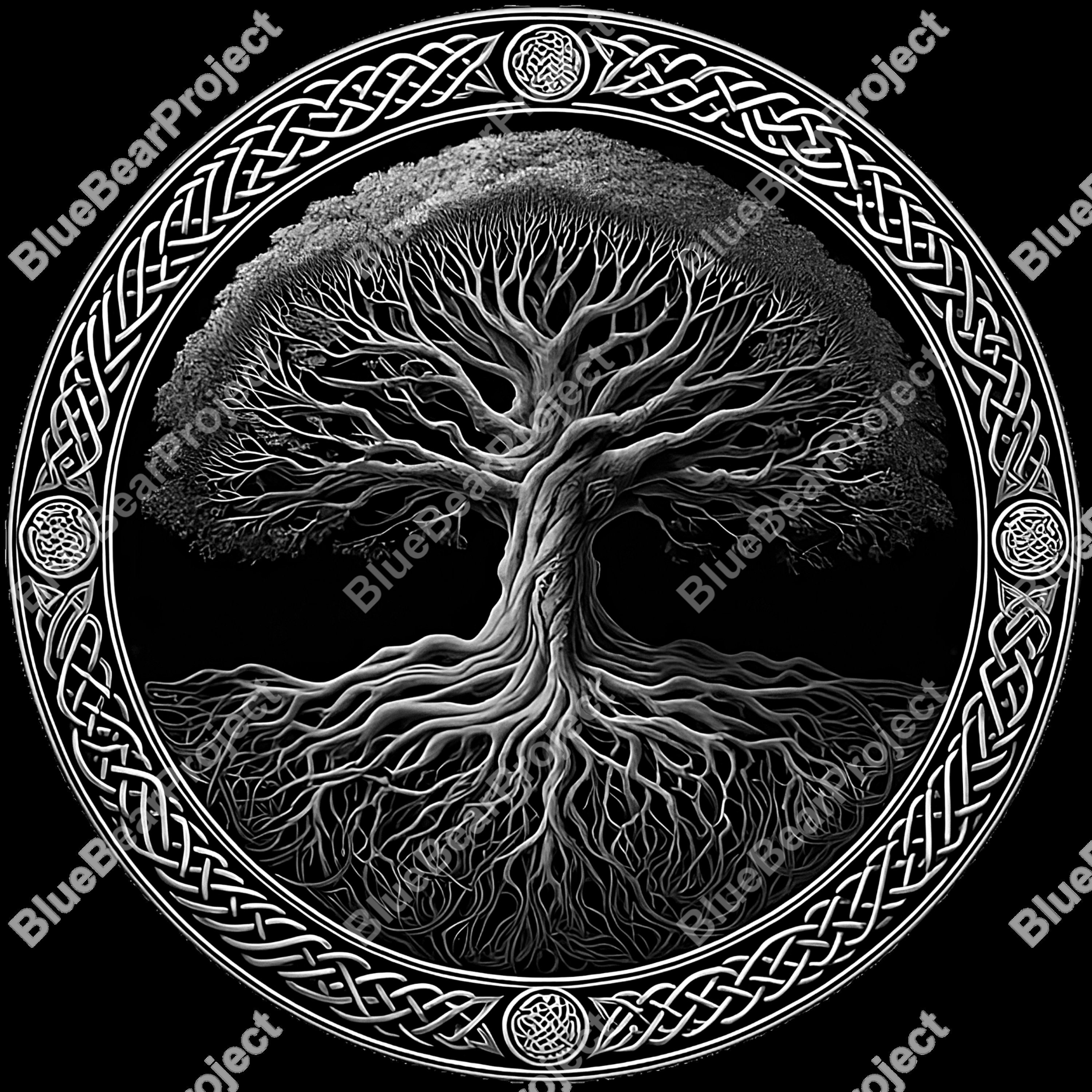 Viking Tree of Life PNG, Zen Artwork, Laser Engrave File, Slate Coaster ...