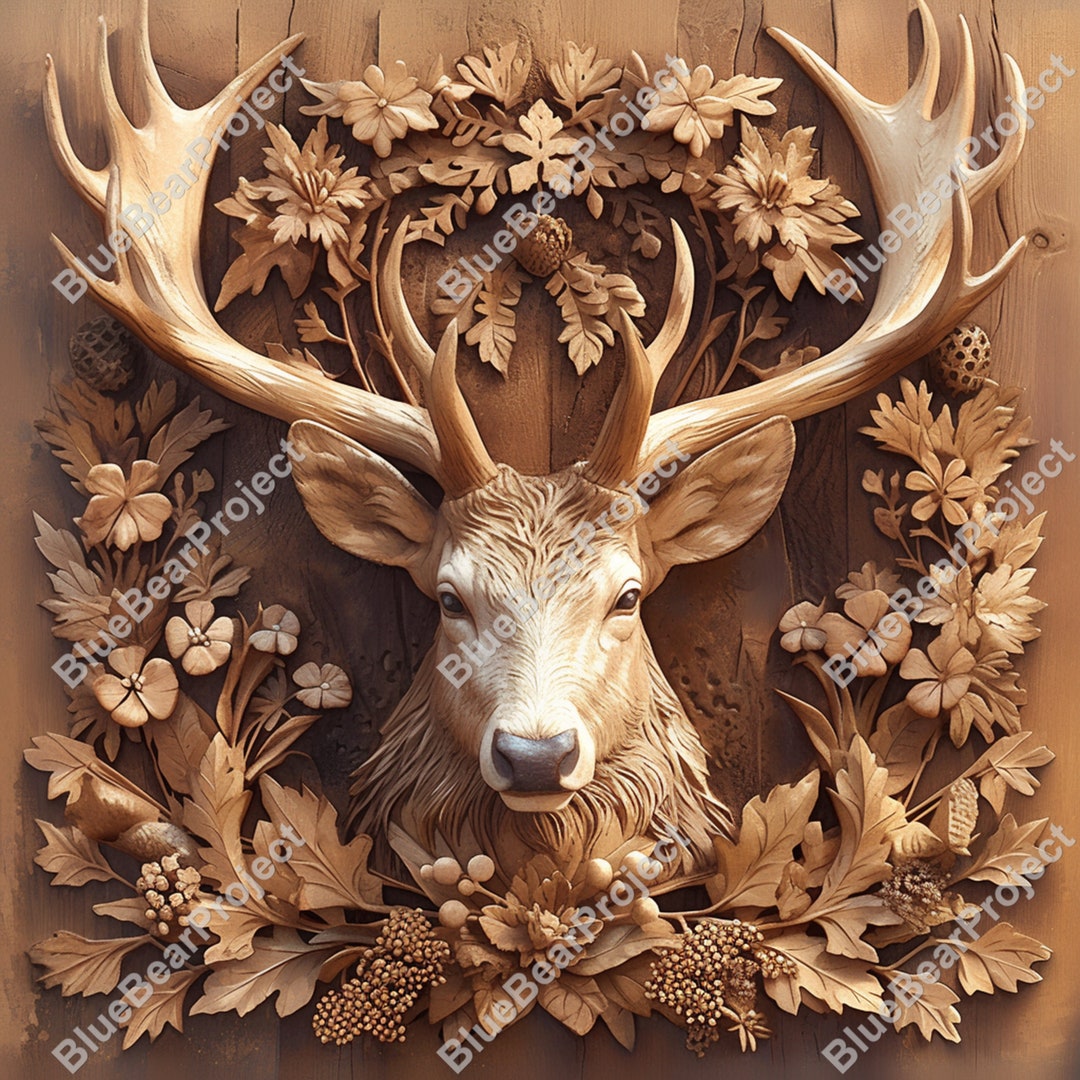 Deer Head, Mule, White Tail, Stag, Laser Engrave, Burn PNG, Ready for ...