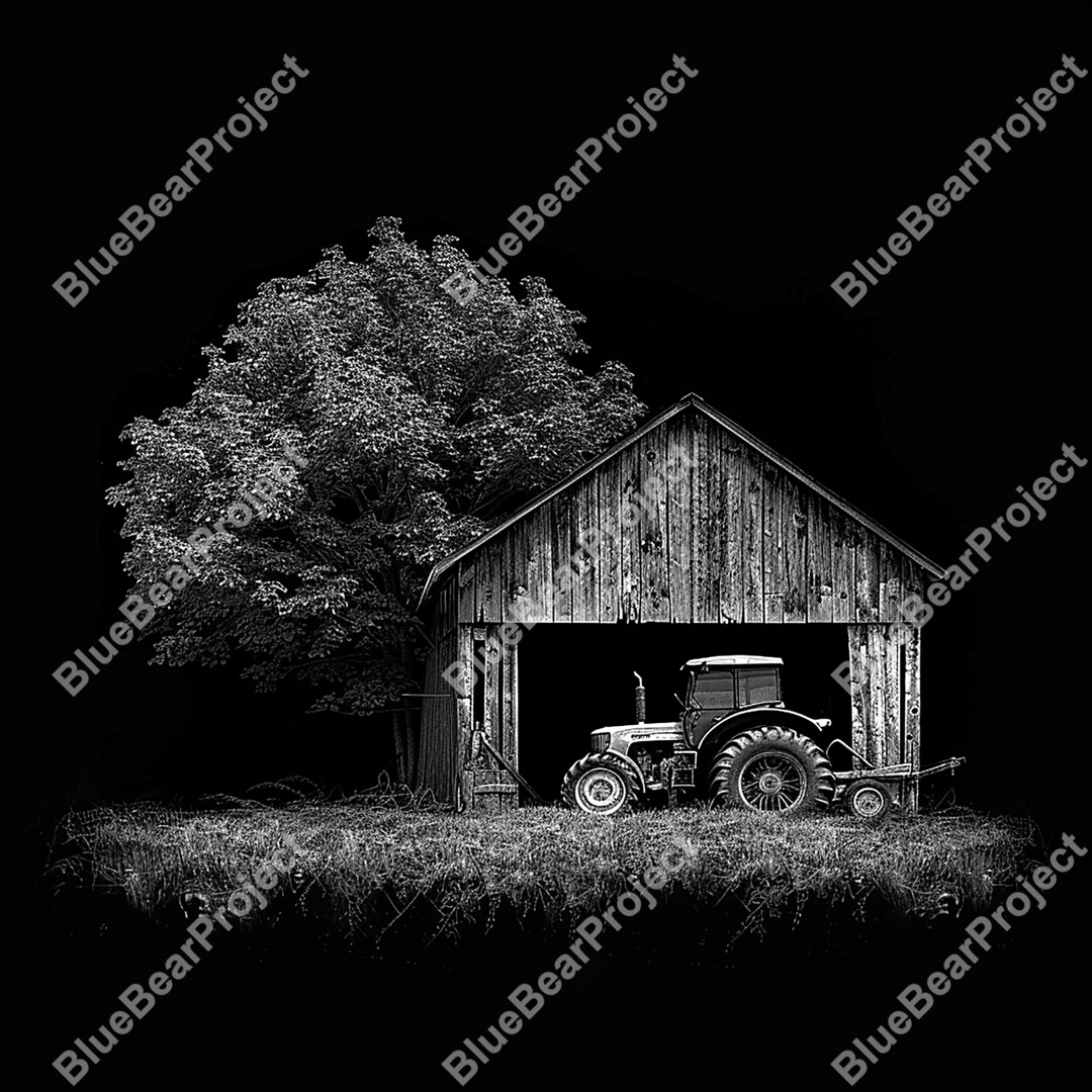 Rustic Barn, Old Tractor, Farm, Ranch, Laser Engrave File, Slate ...