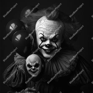Horror Clown PNG, Laser Engrave Digital File for Slate, CO2, Xtool ...