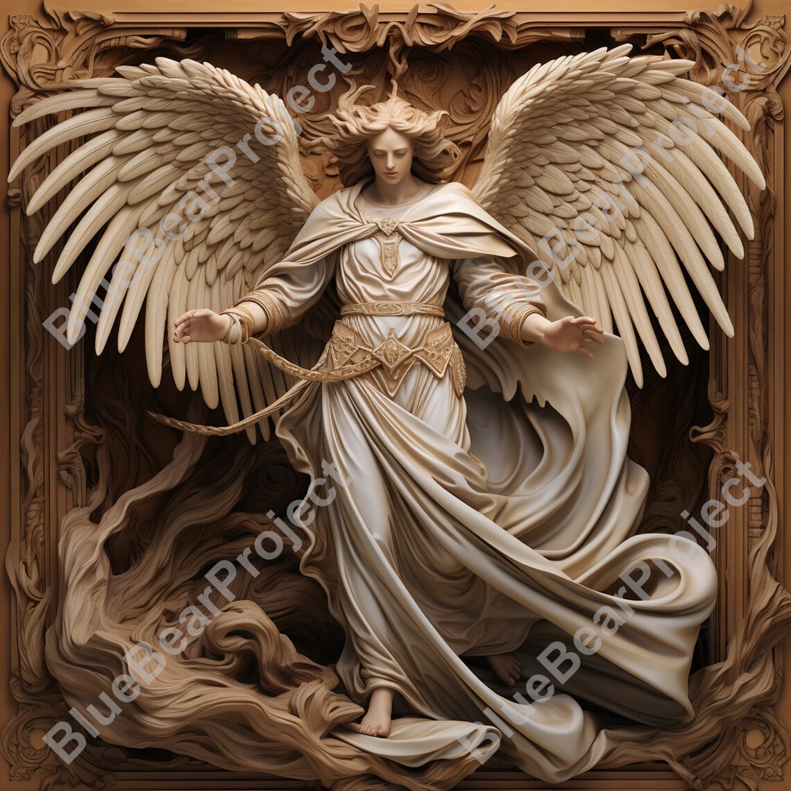 Beautiful Angel PNG, Digital File, Laser Engrave File, PNG for Wood and ...