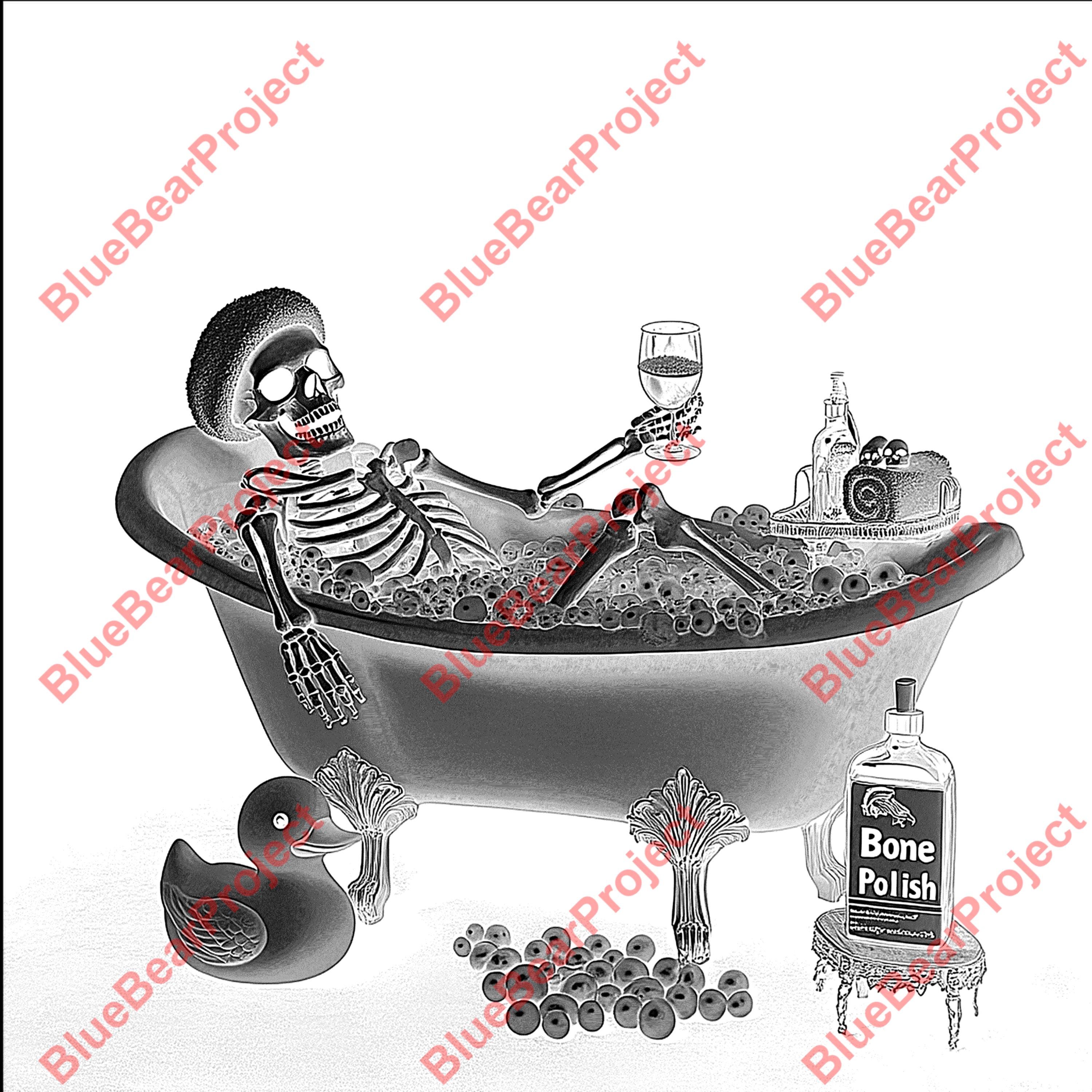 Skeleton's Spa Day Halloween PNG, Laser Engrave Digitial File for Slate ...