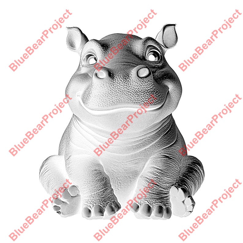 Happy Hippo PNG, Digital File, Laser Engrave File, Slate Coaster, PNG ...