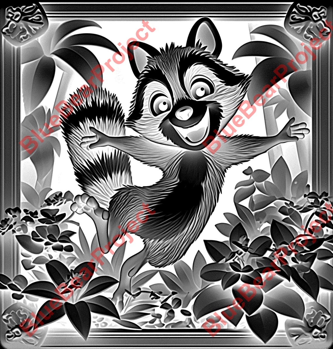 Cute Baby Racoon PNG, Digital File, Laser Engrave PNG File for Laser ...