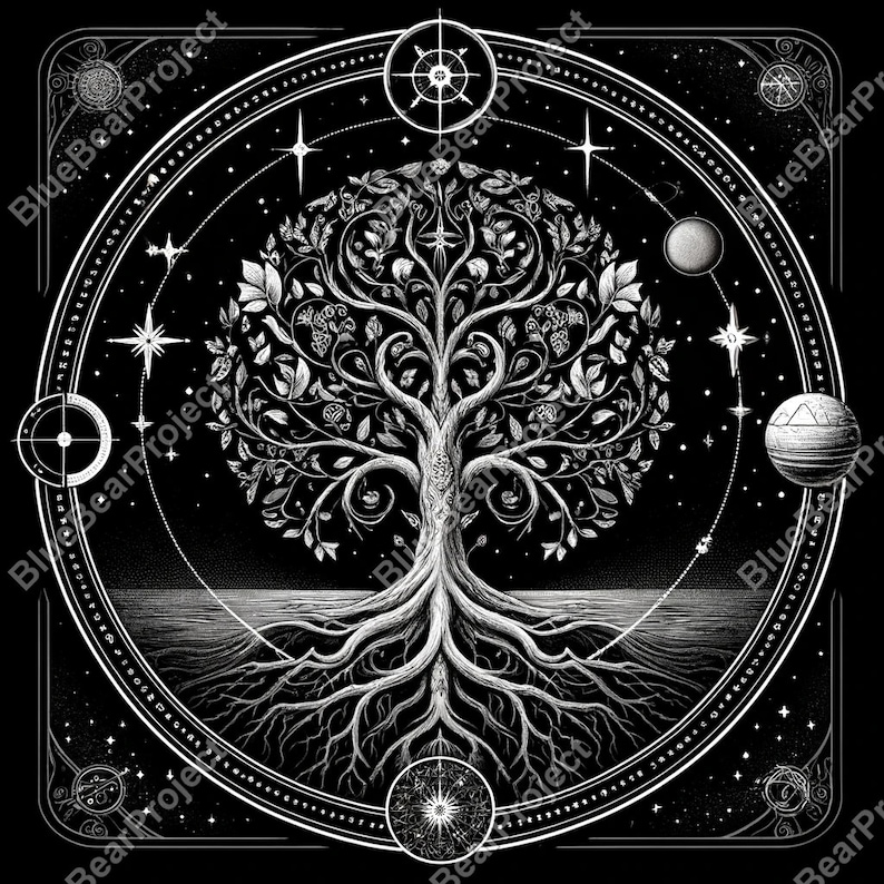Viking Tree of Life PNG, Zen Artwork, Laser Engrave File, Slate Coaster ...