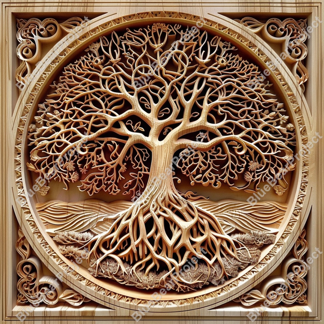 Tree of Life, Laser Engrave, Burn PNG, File Ready for Engraving on Wood ...