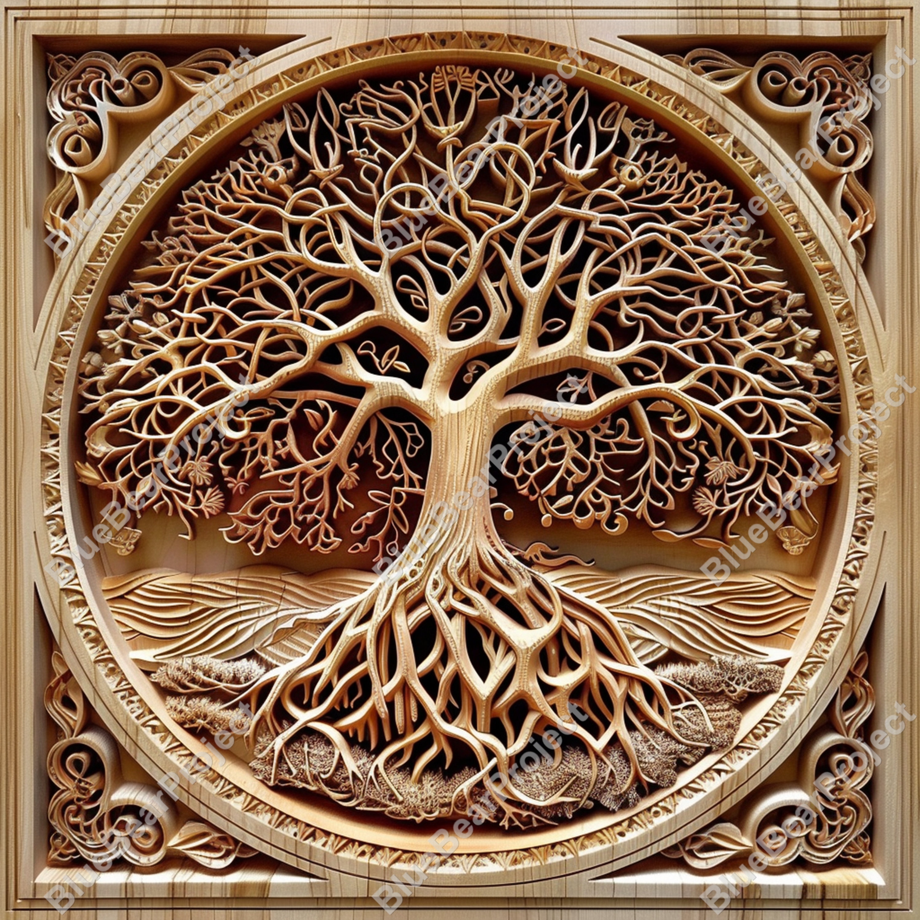 Tree of Life, Laser Engrave, Burn PNG, File Ready for Engraving on Wood ...