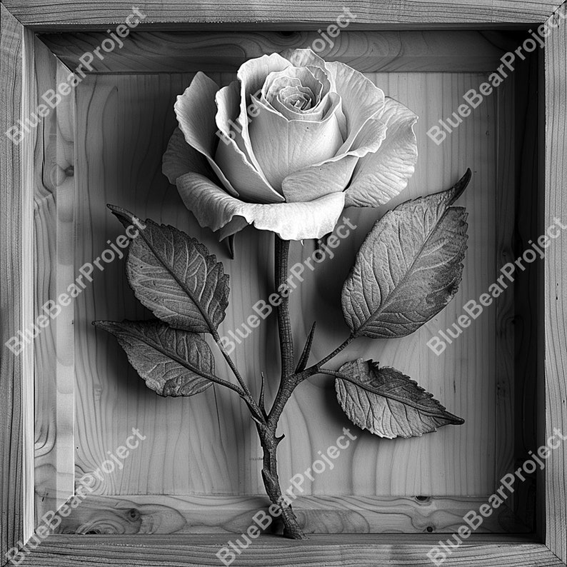 Laser Engrave Burn PNG | Rose | PNG File Ready for Engraving on Wood ...