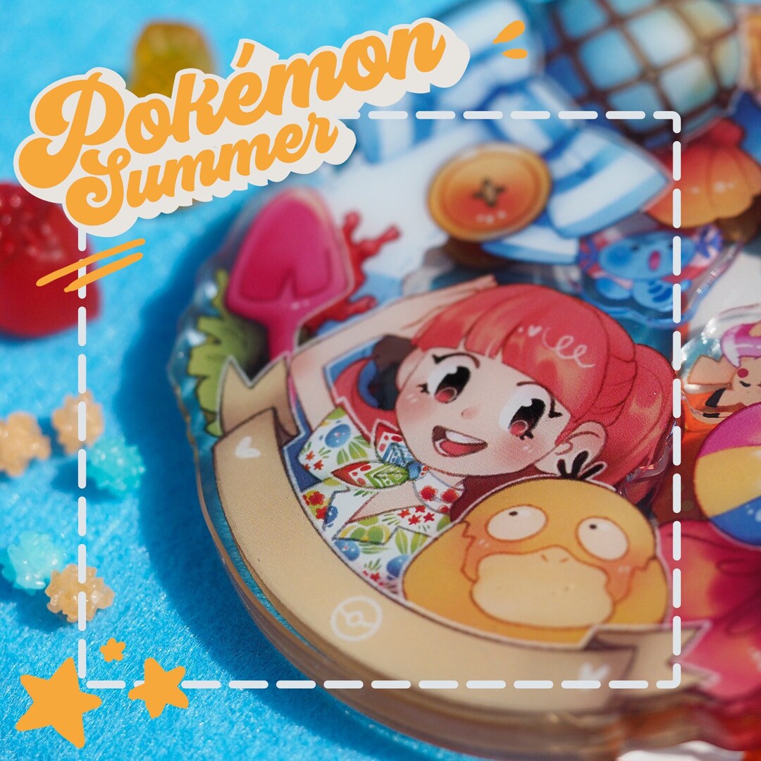 Pokemon Keychain Shaker Summer Stickers pokemon Concierge - Etsy