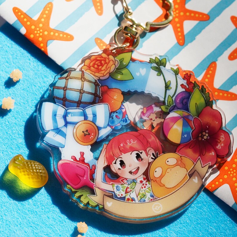 Pokemon Keychain Shaker Summer Stickers pokemon Concierge - Etsy