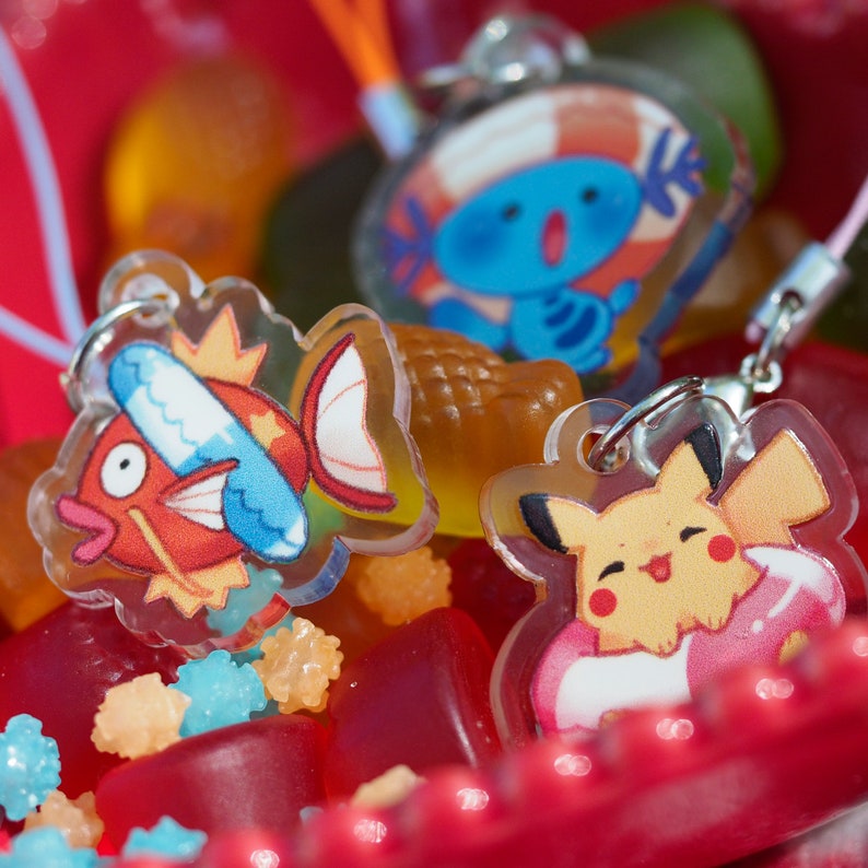 Pokemon Keychain Shaker Summer Stickers pokemon Concierge - Etsy