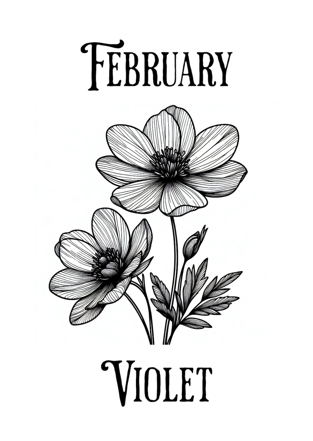 February Violet Birth Flower Wall Art Gift for Birthday, Mother ...