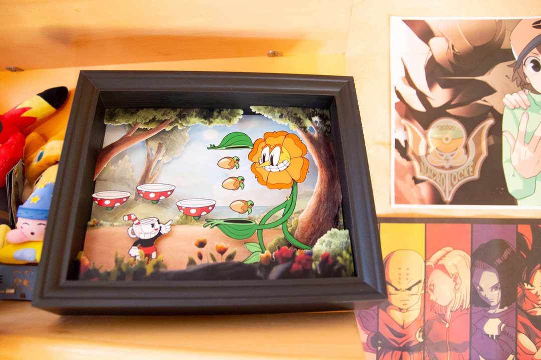 Cuphead 3D Shadow Box With Layered Design / Video Game Diorama Decoration - Etsy UK