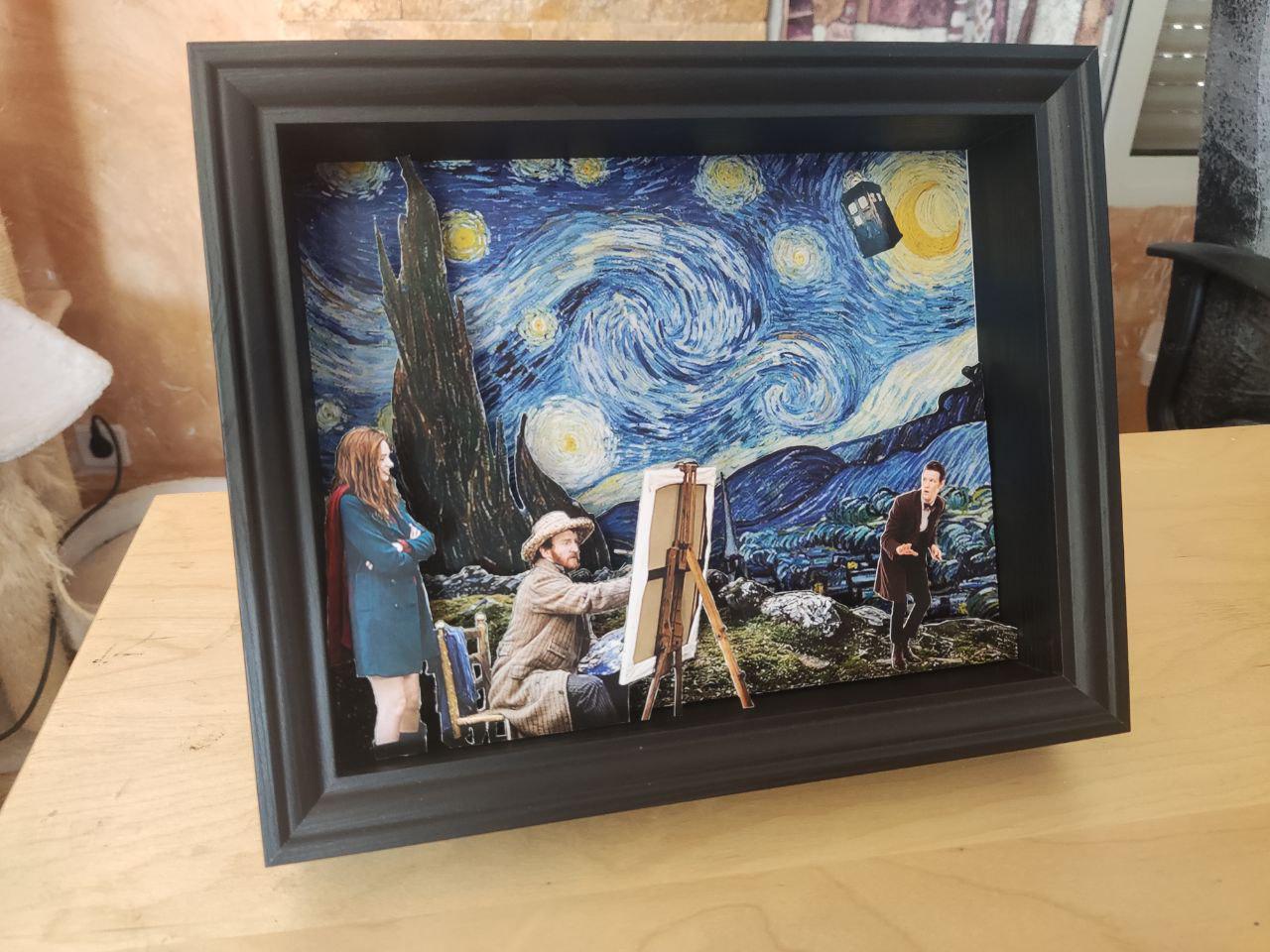 Doctor Who Shadow Box Scene Van Gogh Box 3D With Layered Design ...