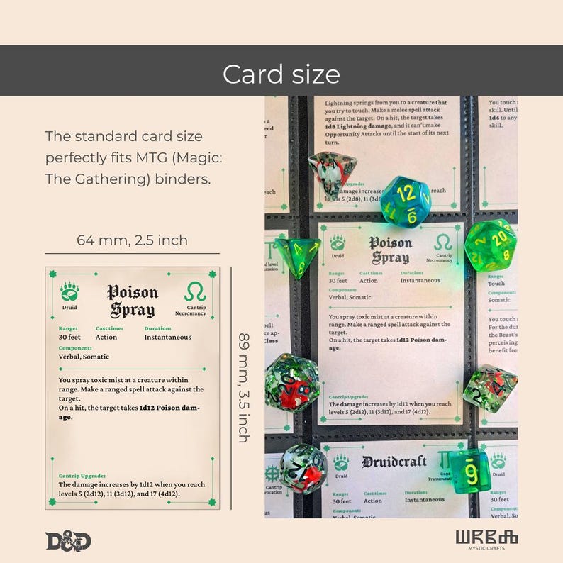 Dnd Druid Spell Cards 2024, Blank Card, Spell Tracker, Print Friendly ...
