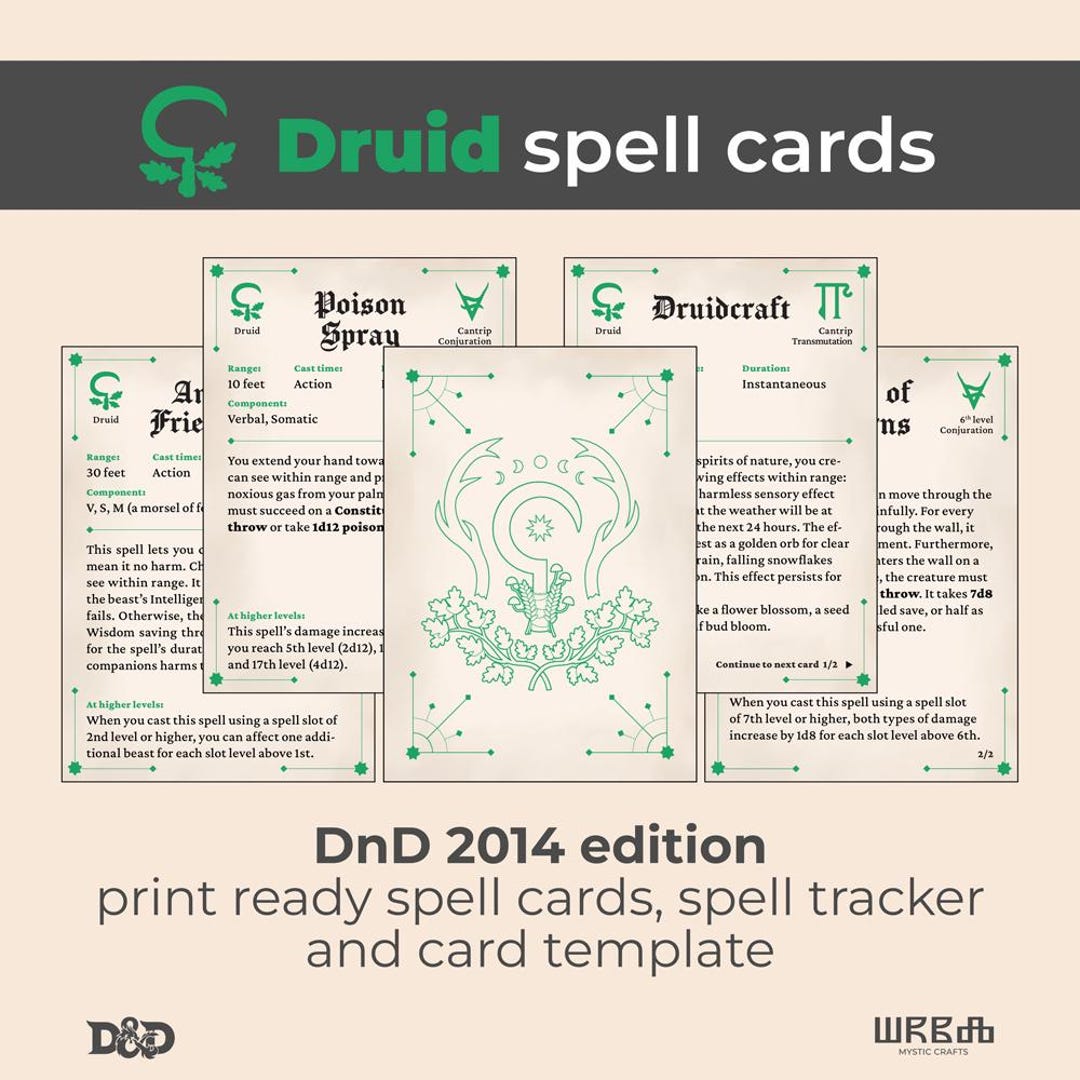 Dnd Drudi Spell Cards 2014 | Dnd Spell Cards Download Pdf | Dnd ...