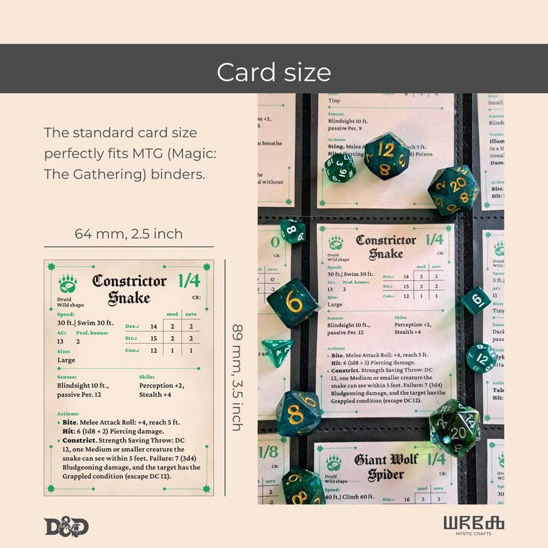 Dnd Druid Wild Shape Cards 2024 | Download and Print Wild Shape Cards ...