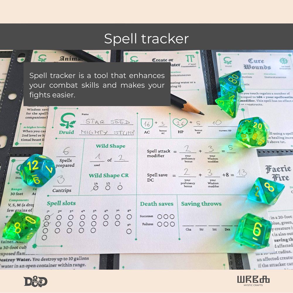 Dnd Druid Spell Cards Download and Print Spell Cards Fillable Form ...