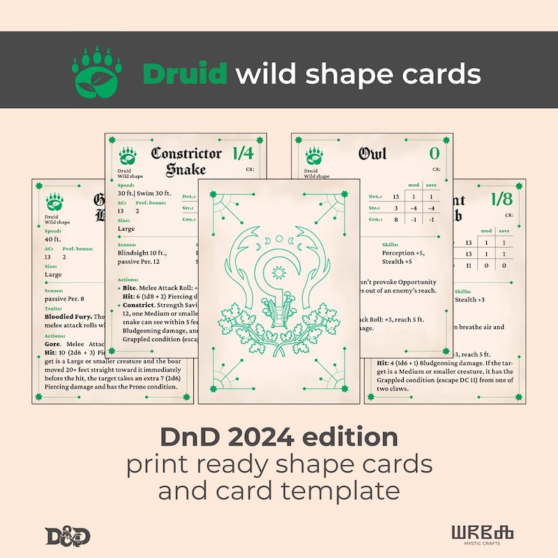 2024 Dnd Druid Cards - Etsy UK
