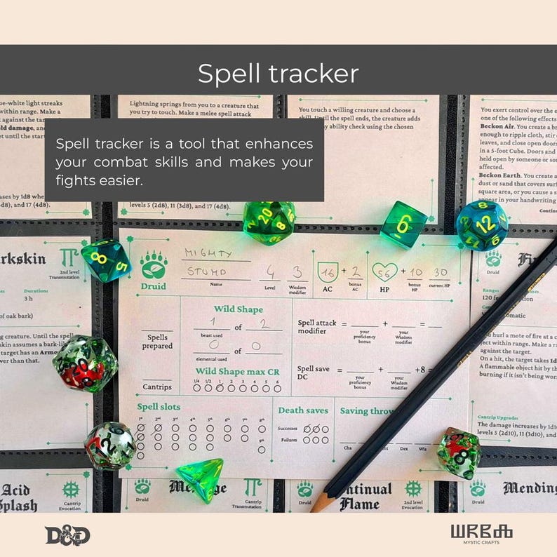 Dnd Druid Spell Cards 2024, Blank Card, Spell Tracker, Print Friendly ...