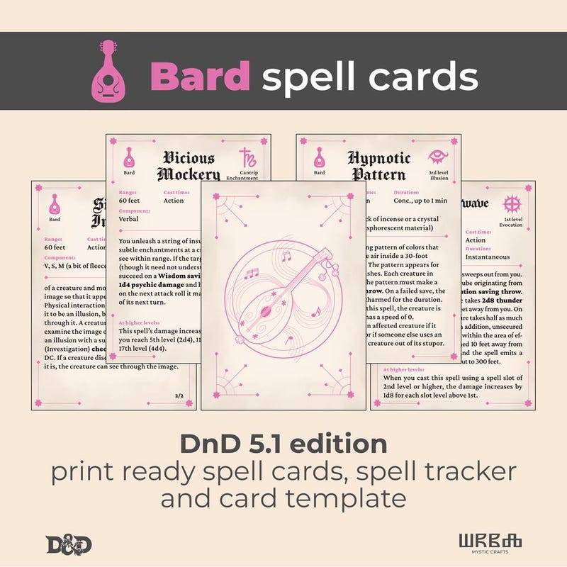 2024 Dnd Spell Cards - Etsy
