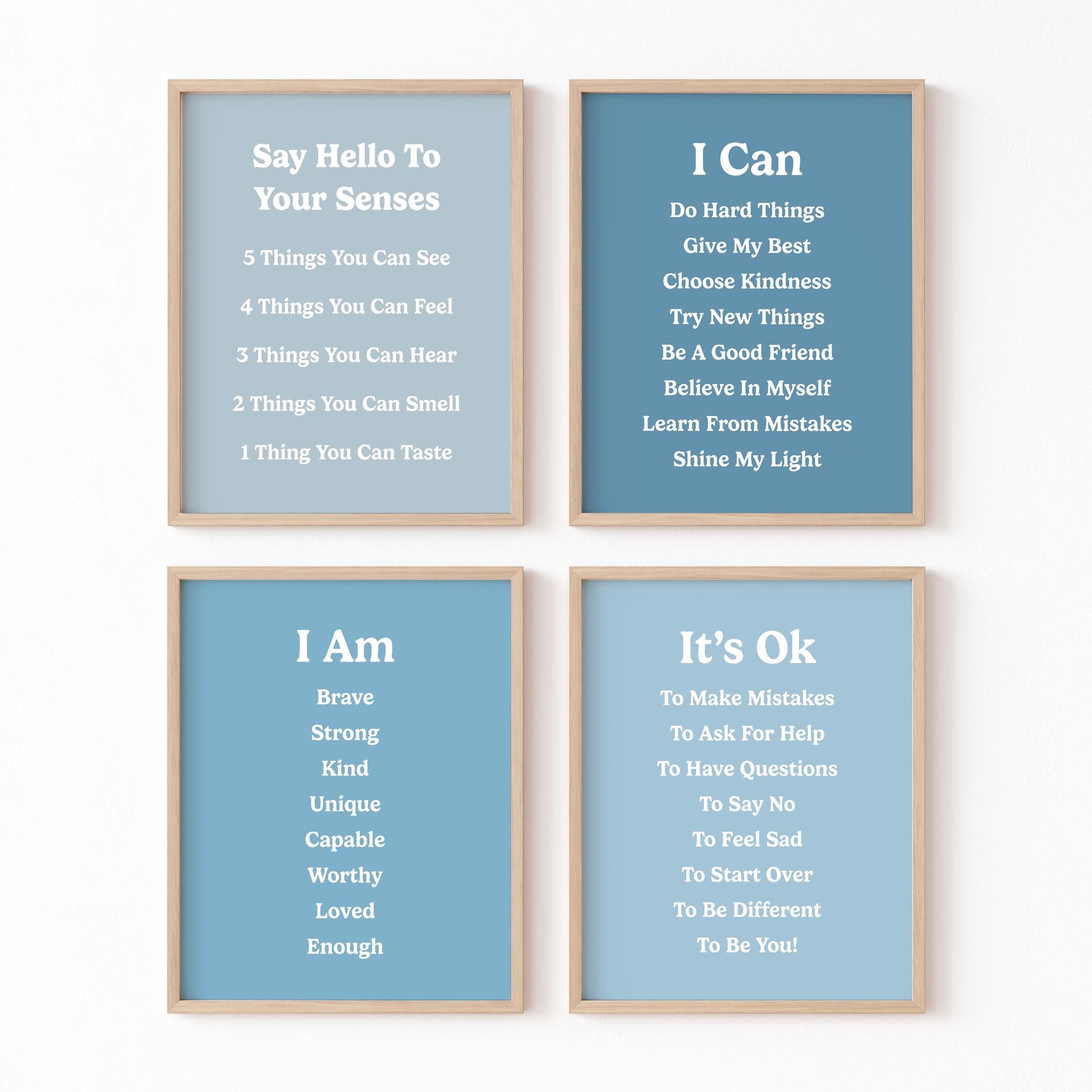 Dorm Room Pictures Kids Positive Affirmation Wall Art, Daily ...