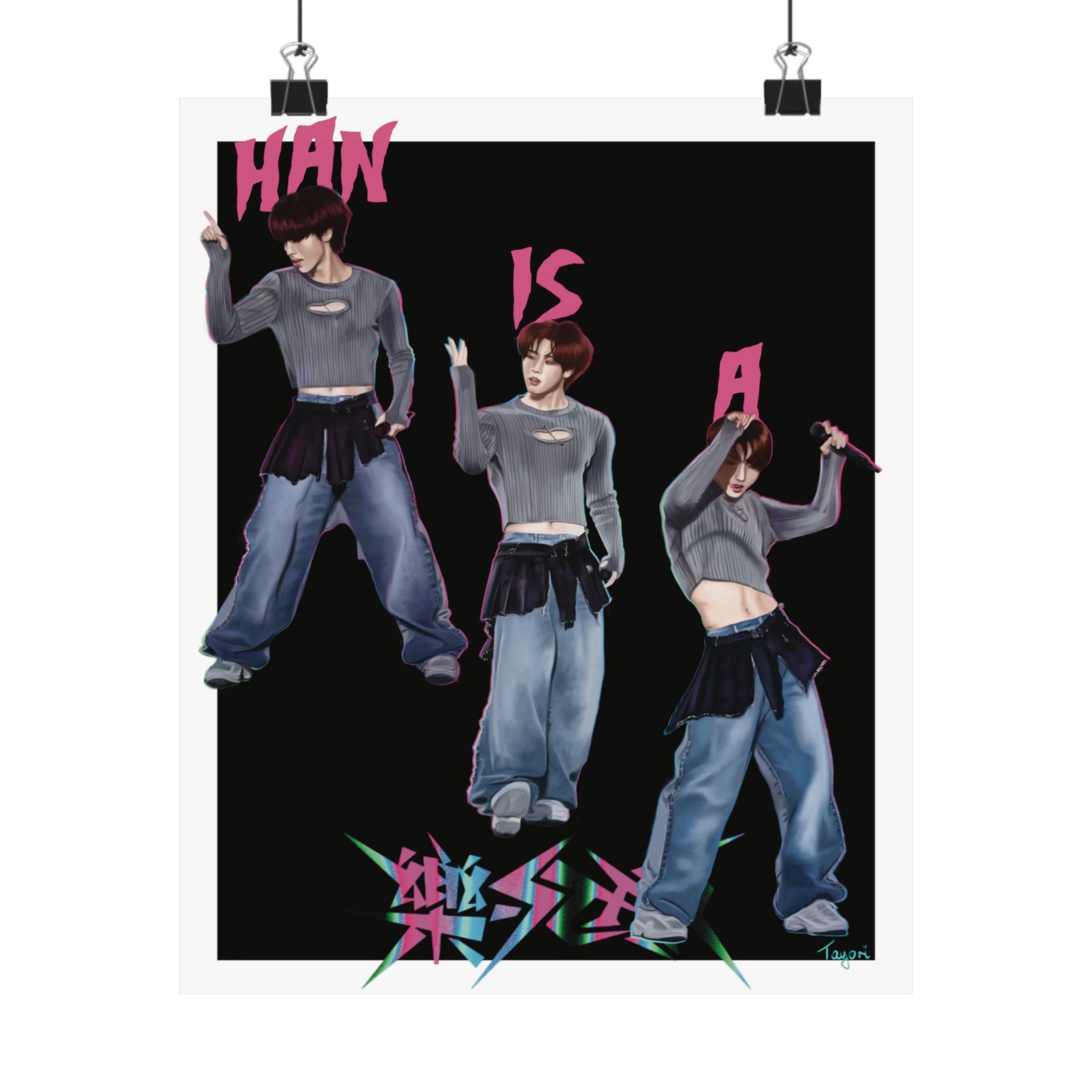 Stray Kids Han Jisung Fanart Vertical Poster, Rock-star Era, Stage ...