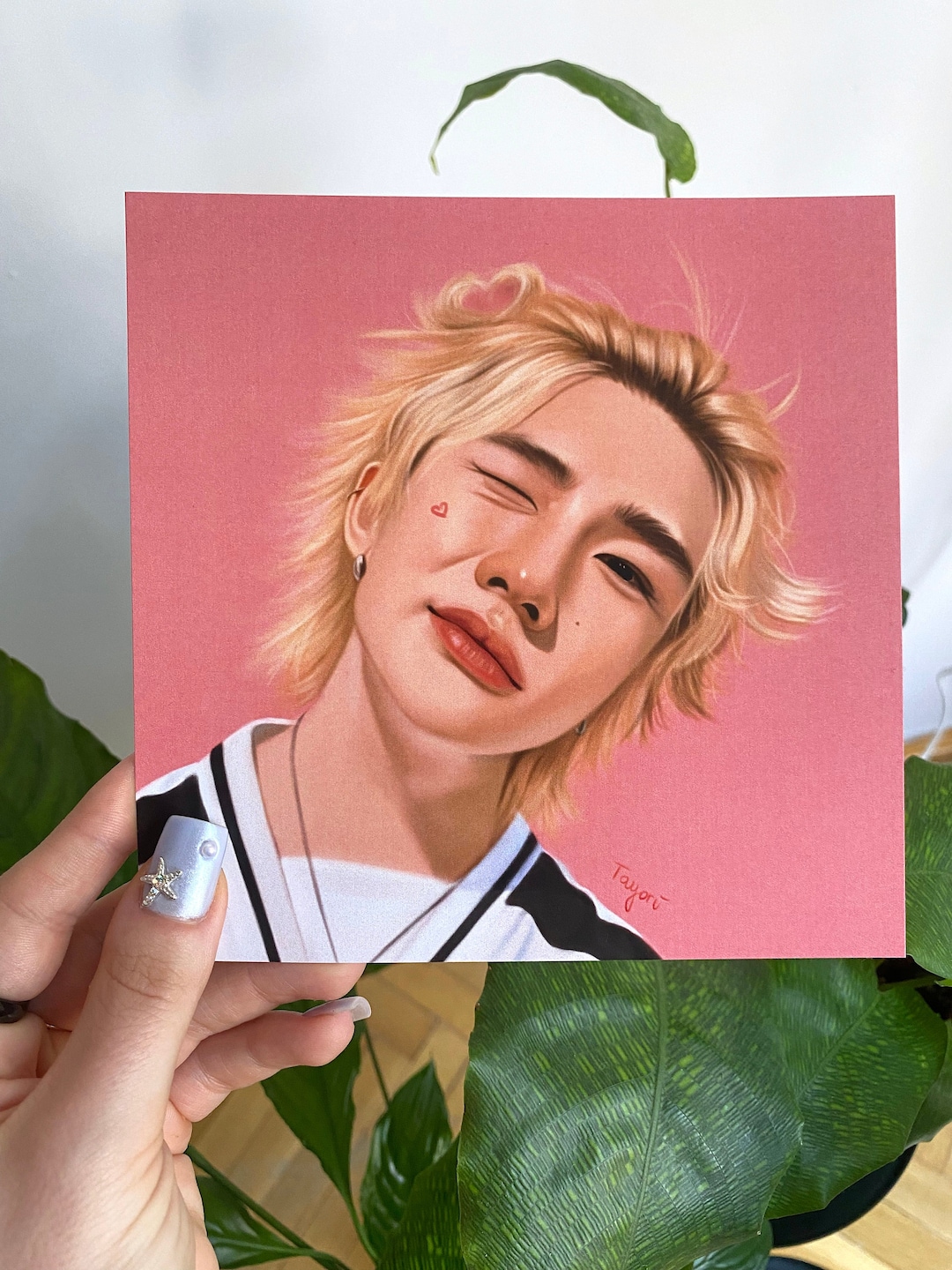 Stray Kids Hyunjin Art Print, Hyunjin With Hearts Fanart - Etsy