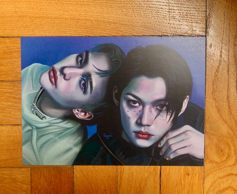 Hyunjin Felix Art Print, Stray Kids Hyunlix Fanart - Etsy
