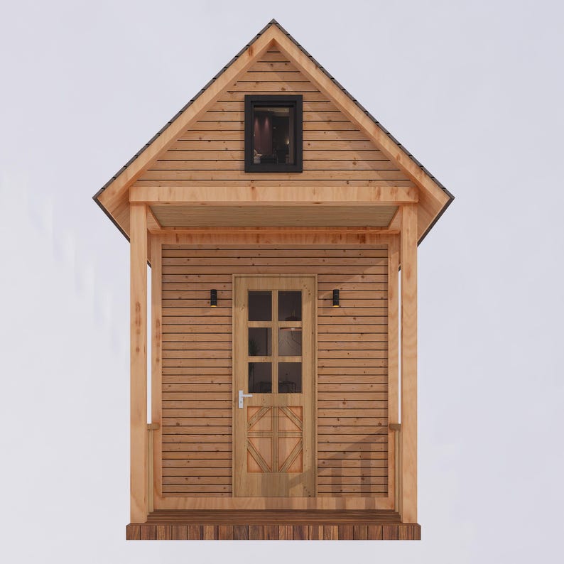 Small Cabin Plans PDF | Tiny House Plan, Modern Cottage Blueprint, DIY ...